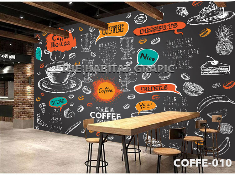 wallpaper dinding tema coffee shop - Wallpaper dinding Coffee shop ...
