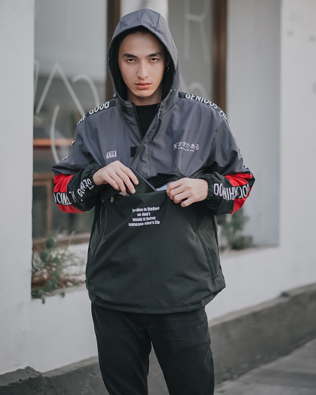 JAKET CAGOULE PRIA - JAKET CAGOULE 3D ABU HITAM GNUS | Lazada Indonesia