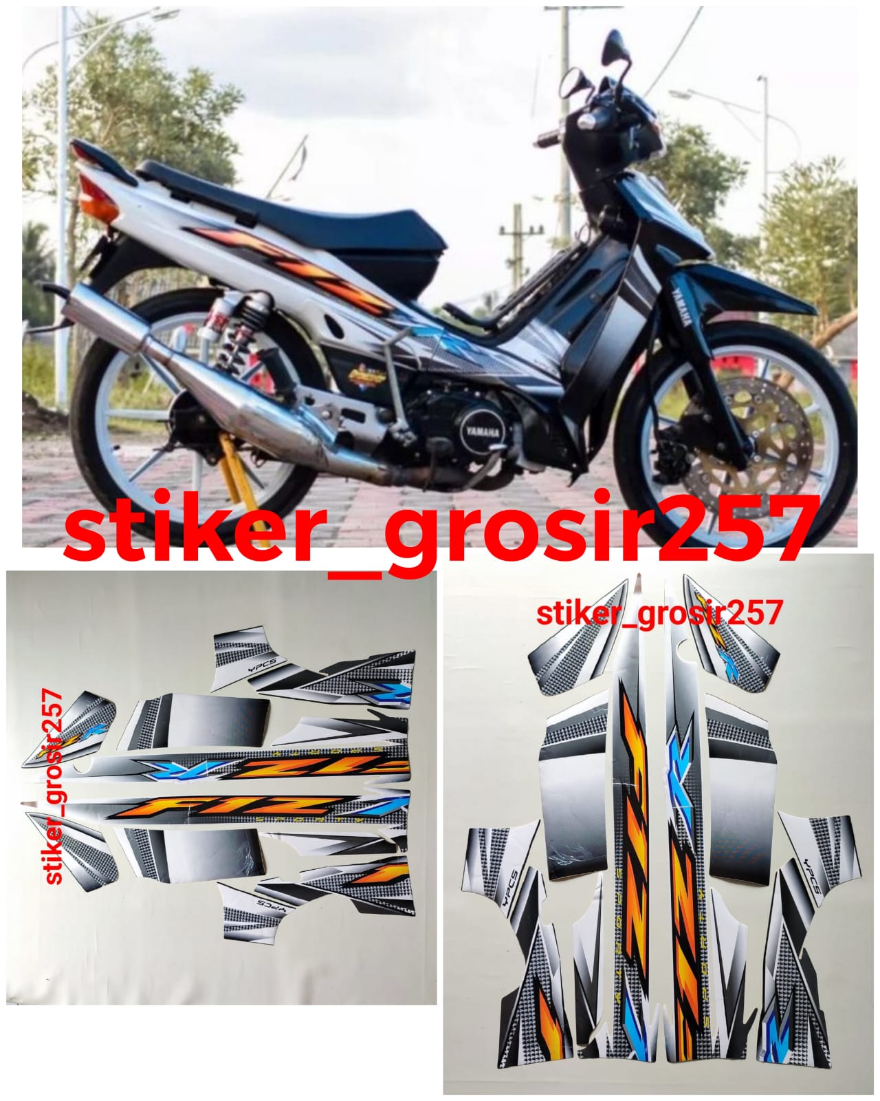 STIKER STRIPING LES LIS BODI F1ZR FIZ R TAHUN 2004 2005 WARNA PUTIH ...