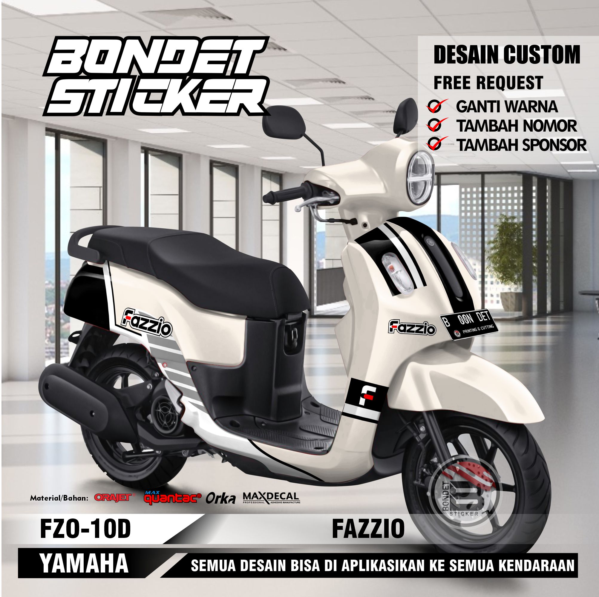 STICKER MOTOR - DECAL YAMAHA FAZZIO FULL BODY KODE FZO-10 | Lazada Indonesia
