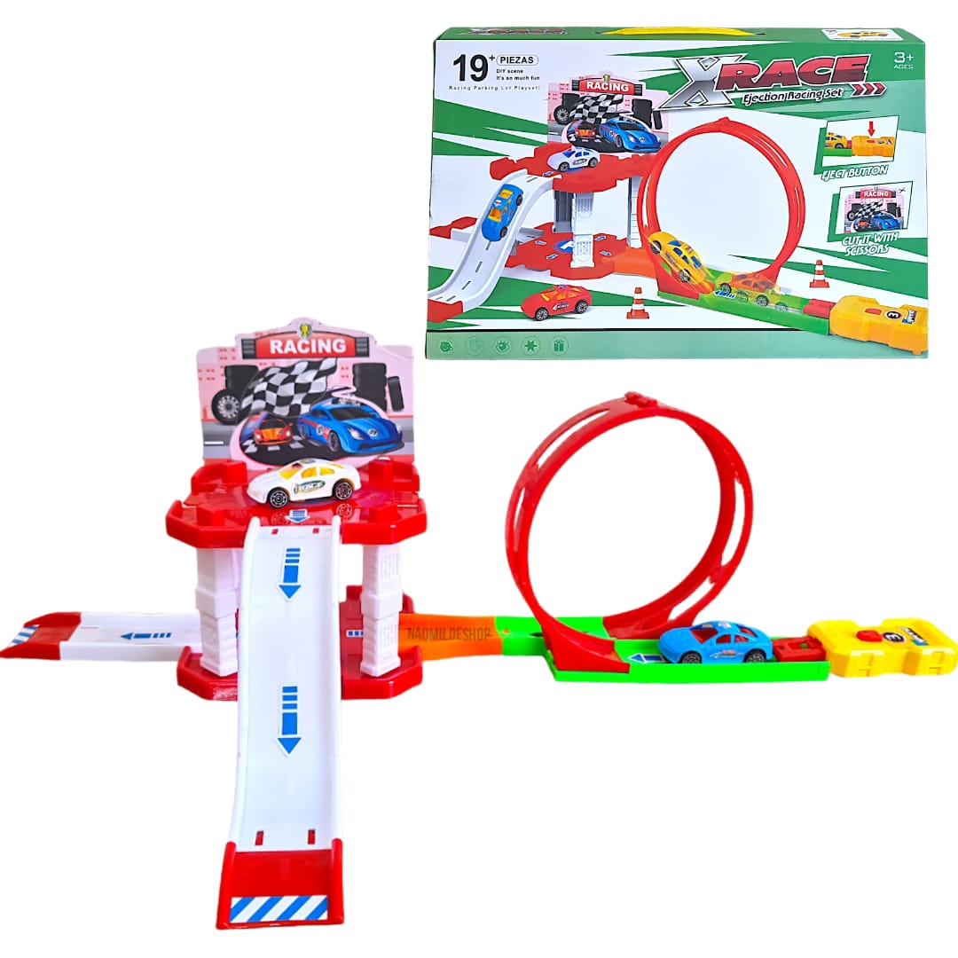 Mainan track X race ejection racing set mainan track mobil anak n ...