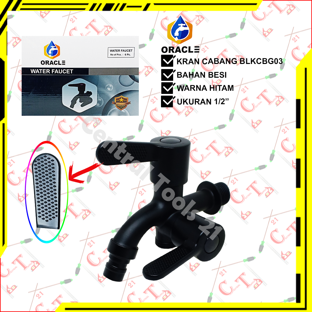 Central Tools 21 - Kran Air Cabang 2 Keran Taman Kamar Mandi Black ...
