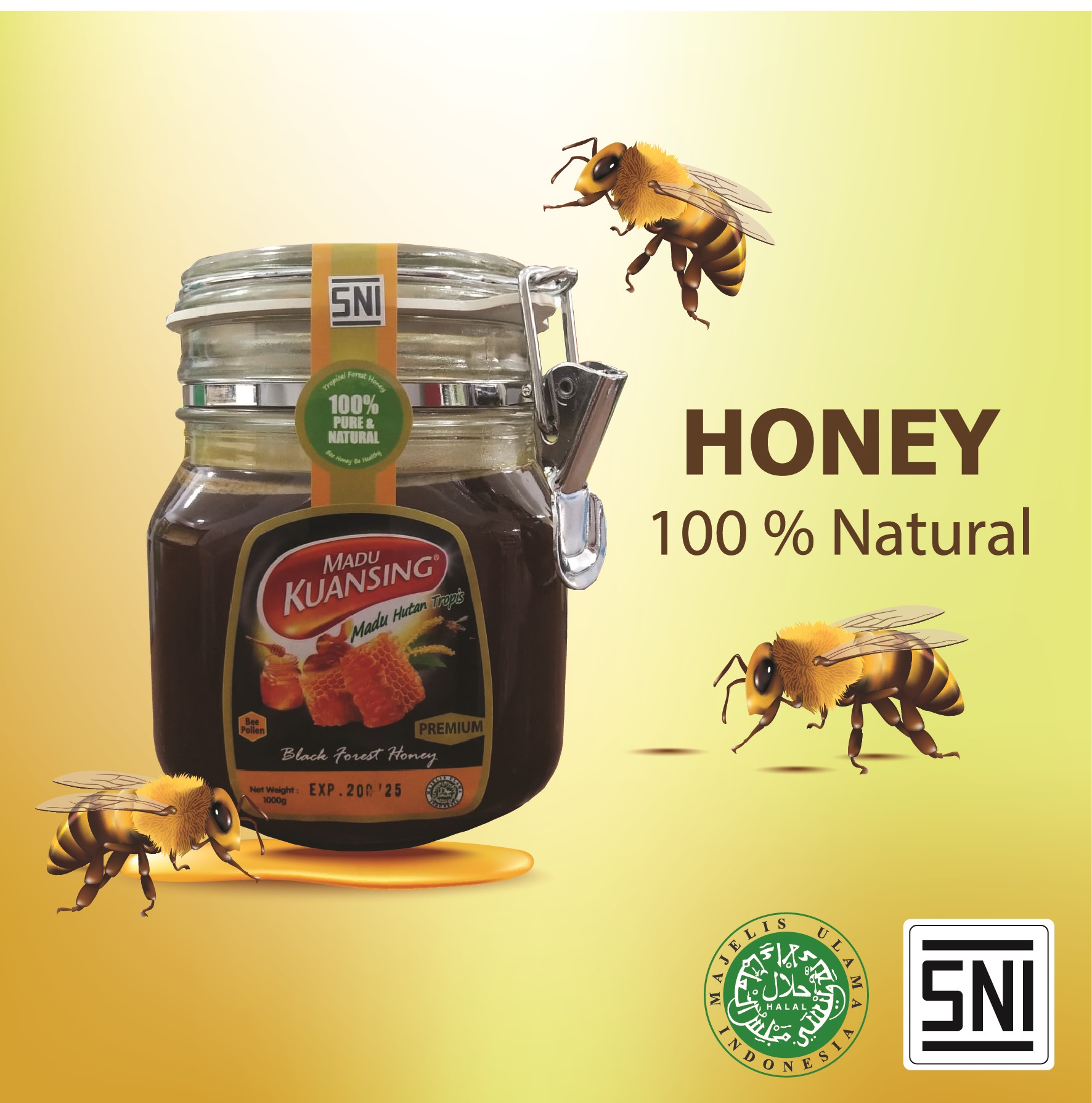 MADU HUTAN ASLI | MADU KUANSING | MADU MURNI STANDAR SNI | 1kg | Lazada ...