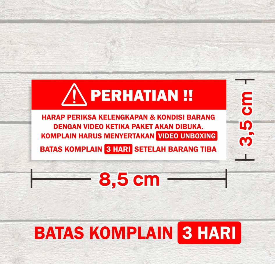 Sticker Perhatian Video Unboxing Stiker Label Pengiriman Online Shop 8 ...