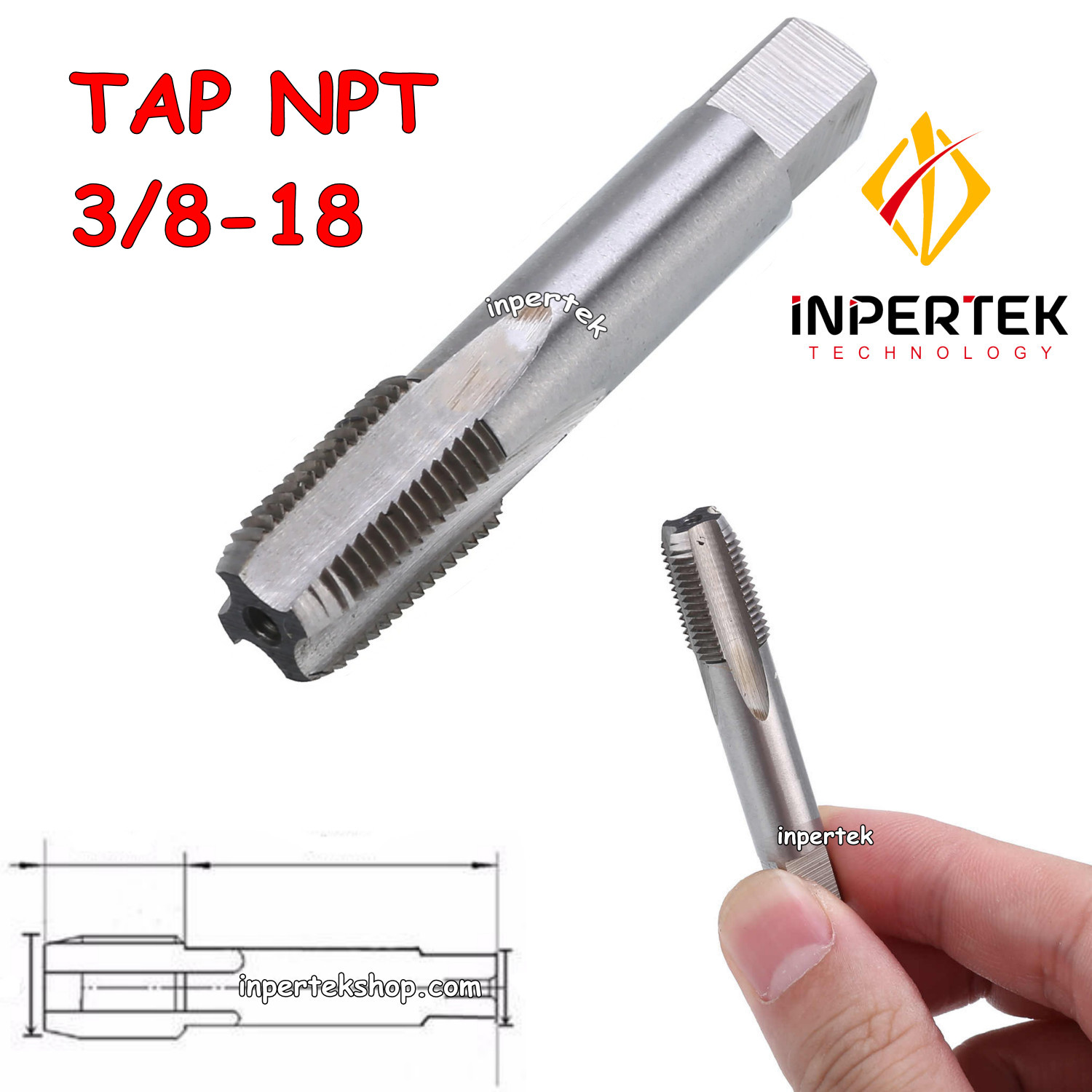 Tap NPT 3/8-18 Tap Pipa 3/8" 18 Tap Inchi 3/8x18 Tap Ulir PIPE NPT | Lazada Indonesia