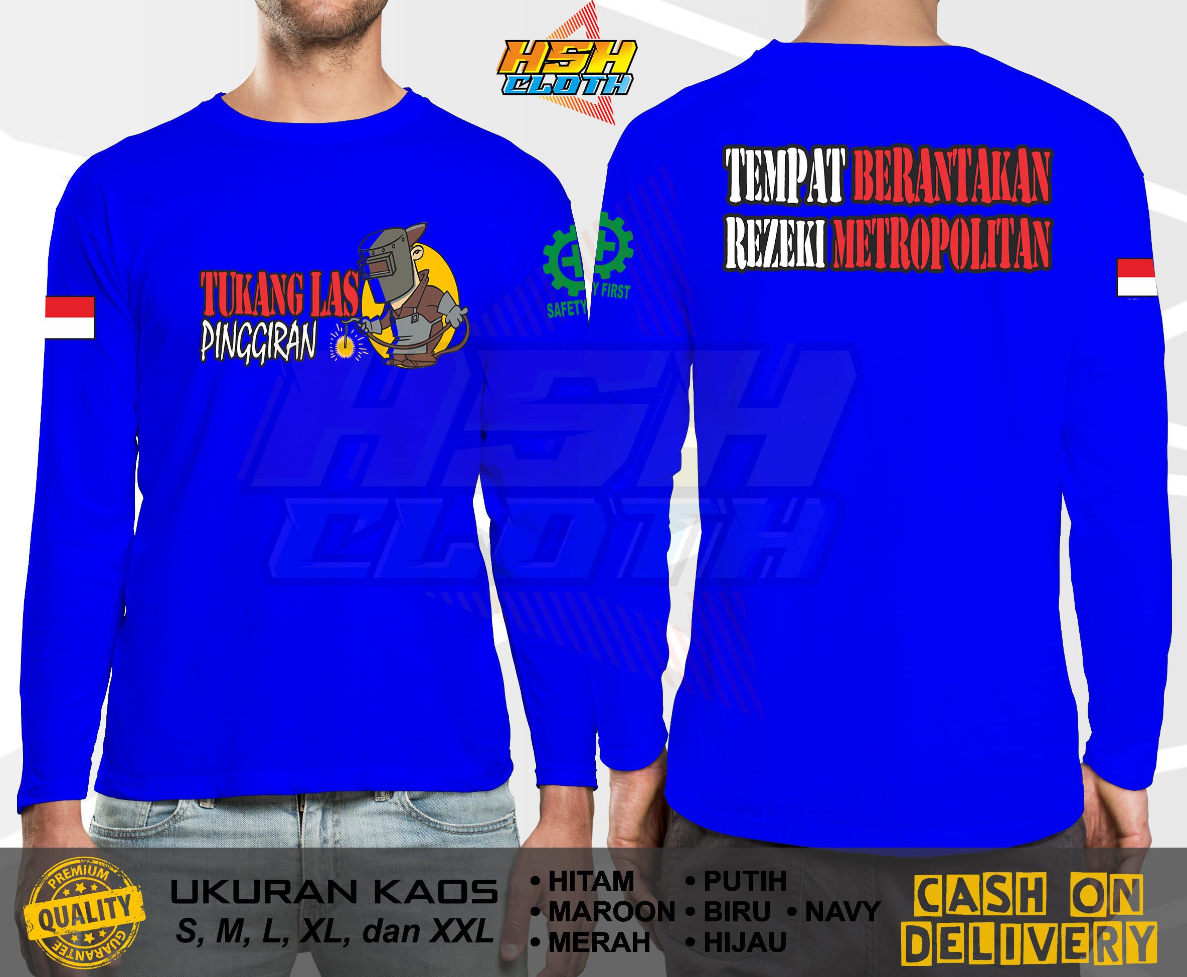 Baju Kaos Pria Distro Lengan Panjang Welder Tukang Las Pinggiran ...