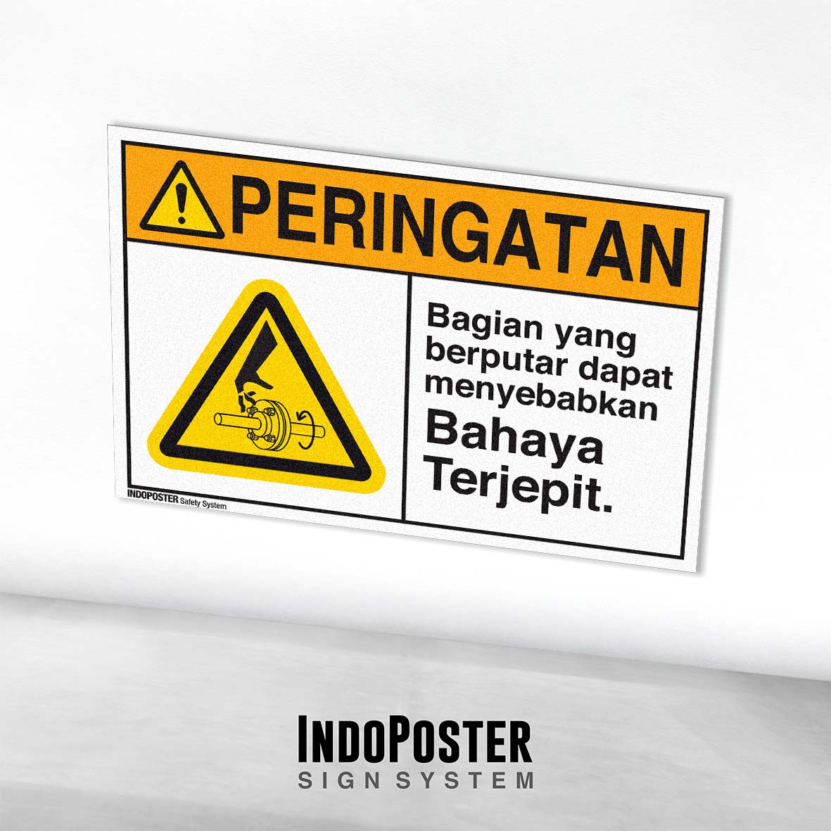 Stiker Safety Sign K3 ANSI Bahaya Terjepit oleh Bagian yang Berputar 5 ...