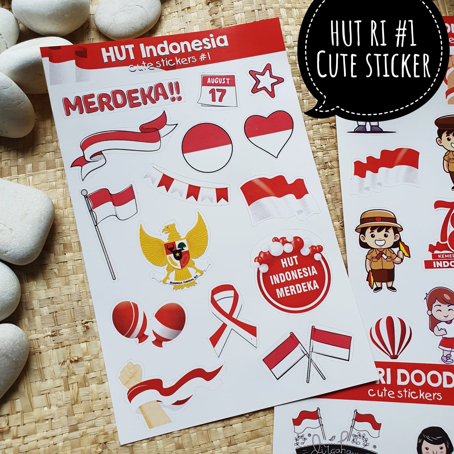 Stiker Sticker Dirgahayu RI Kemerdekaan RI Indonesia Independence Day ...