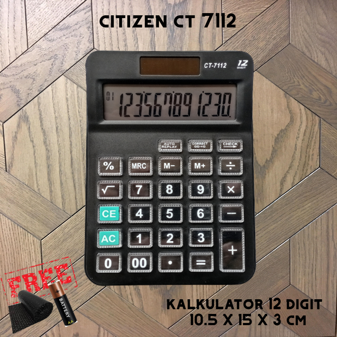 Kalkulator Dagang Sekolah Kantor Pabrik Display 12 Digit Double Power ...