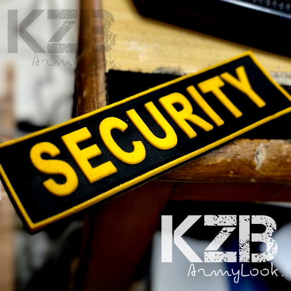 Patch Rubber Velcro Font SECURITY-Emblem Karet Tulisan SECURITY ...
