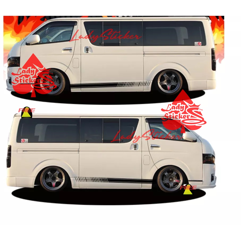 Sticker toyota hiace sticker stiker mobil hiace minibus ralvan navara ...