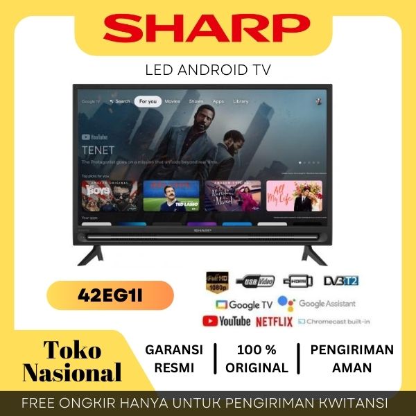 [Cianjur] LED TV Sharp 42 Inch 2T-C42EG1i / 42EG1i Full HD Google TV - | Lazada Indonesia