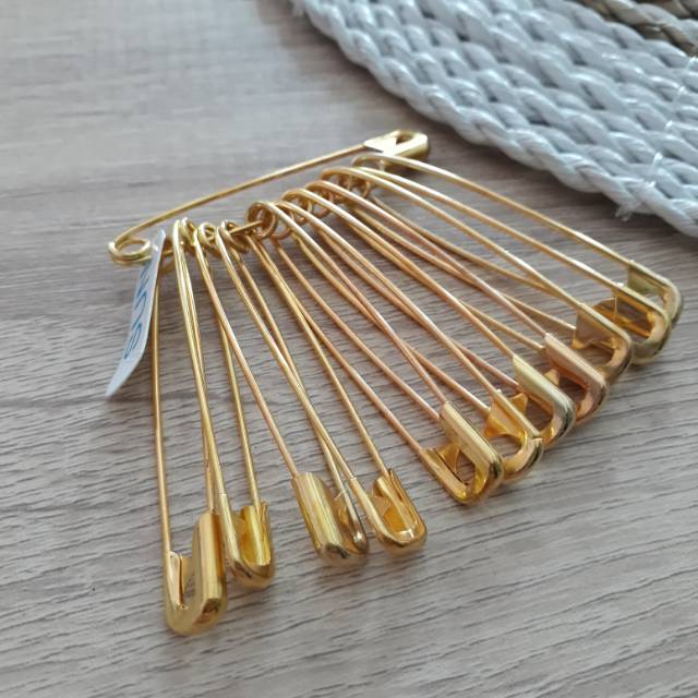 1 renteng Peniti Jumbo SUN Kuning Emas 5CM isi 12 Pcs | Lazada Indonesia