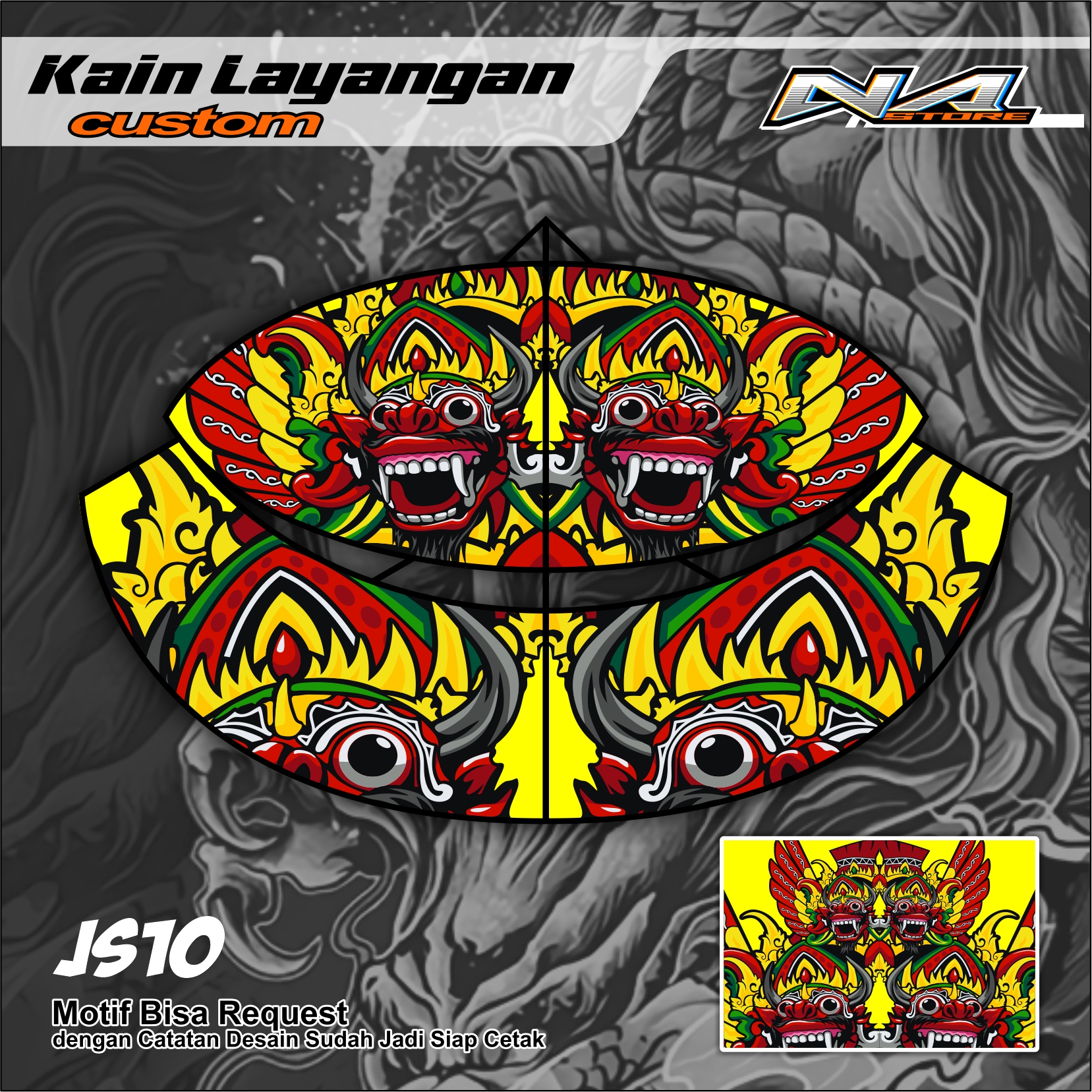 Layang-layang Kain Full Printing bahan Satin High Quality | Lazada ...