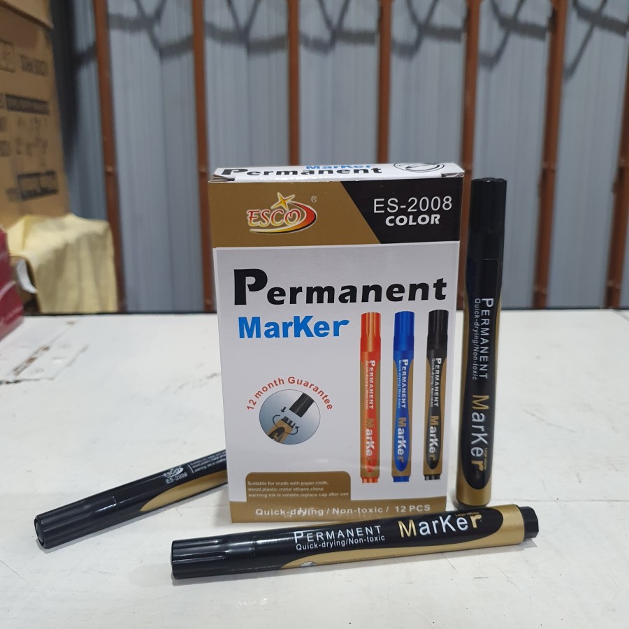 Spidol permanen - spidol mp 12 - Spidol warna hitam PER 1 BIJI | Lazada ...