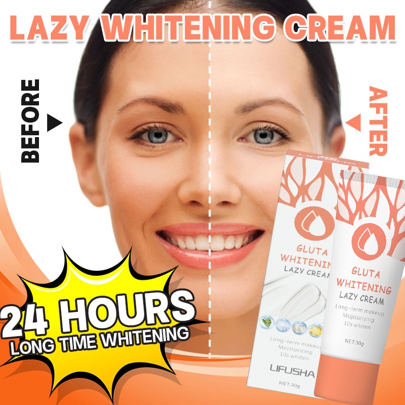LIFUSHA Gluta Whitening Lazy Cream 30g Day Cream Niacinamide Whitening ...