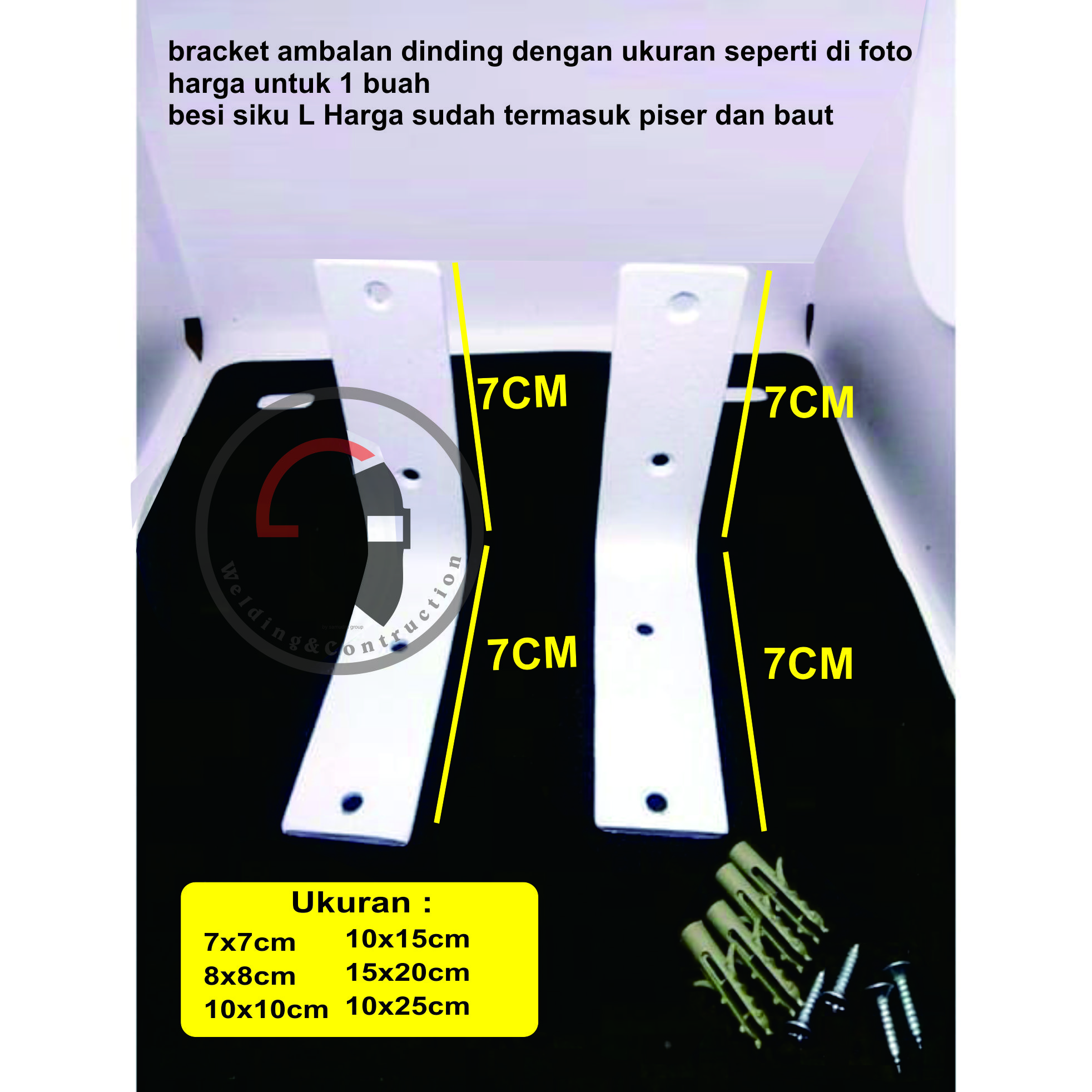 bracket besi siku L ambalan dinding penyangga rak besi GB0006 | Lazada ...