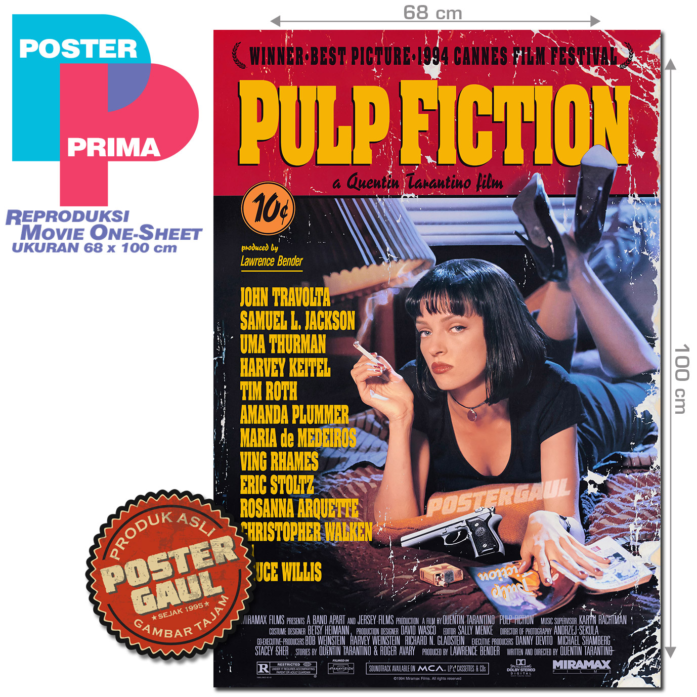 Poster Prima Reproduksi Movie One-Sheet PULP FICTION #TOS01 - ukuran 68 x 100 cm | Lazada Indonesia