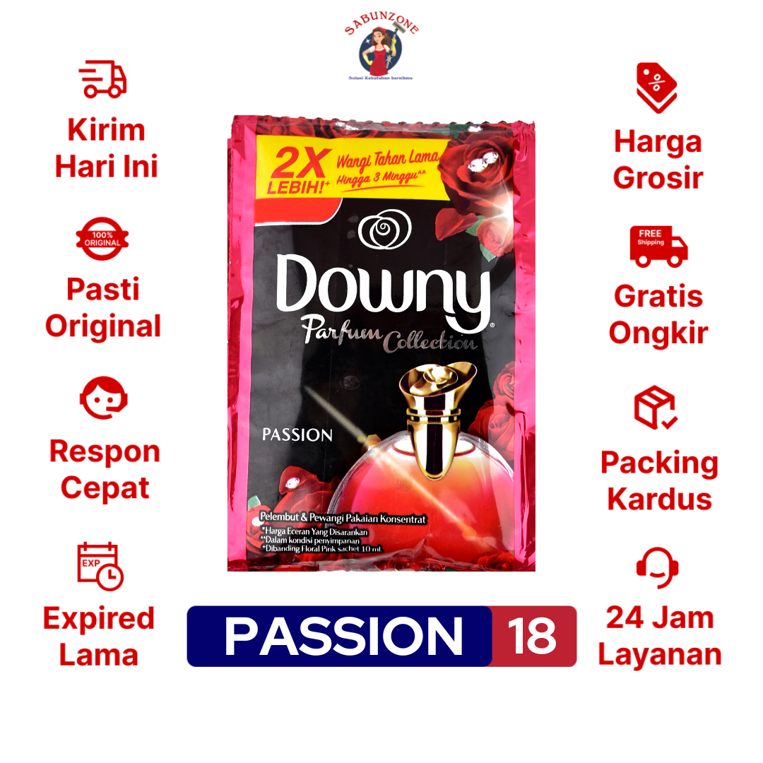 Pelembut & Pewangi Pakaian Downy Passion Sachet 18 ml | Lazada Indonesia