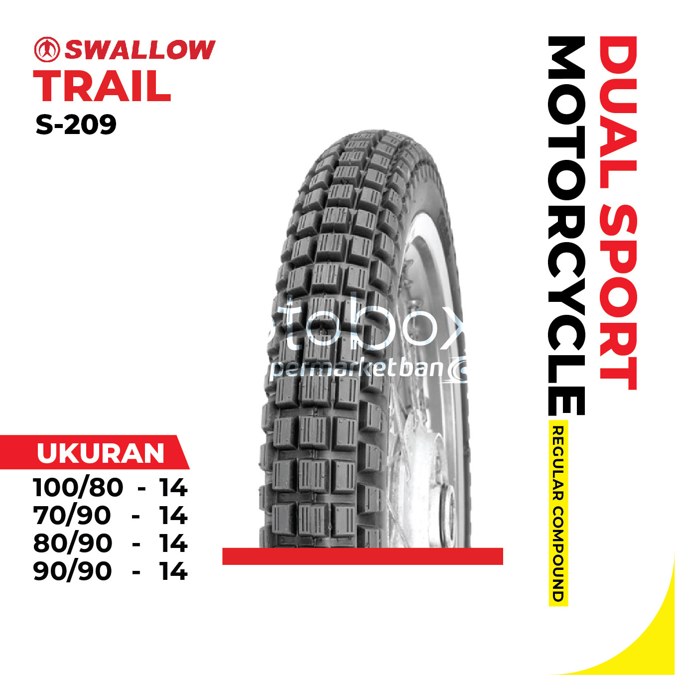Ban Luar Motor Swallow S-209 Tubetype Ring 14 Ukuran 70/90 | Lazada Indonesia