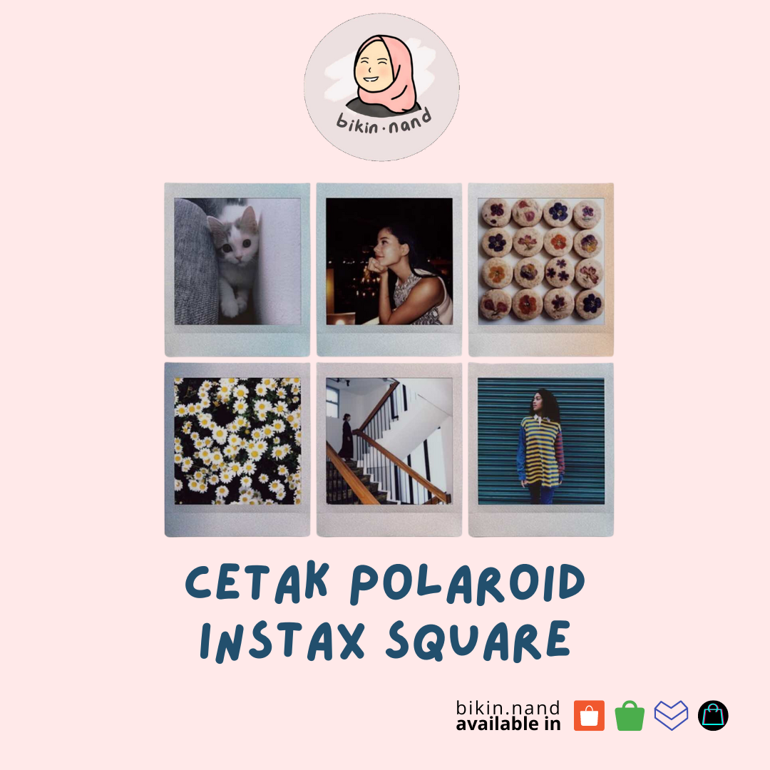 Cetak Polaroid Instax Square Plain (dari Fujifilm Asli) Motif Putih ...