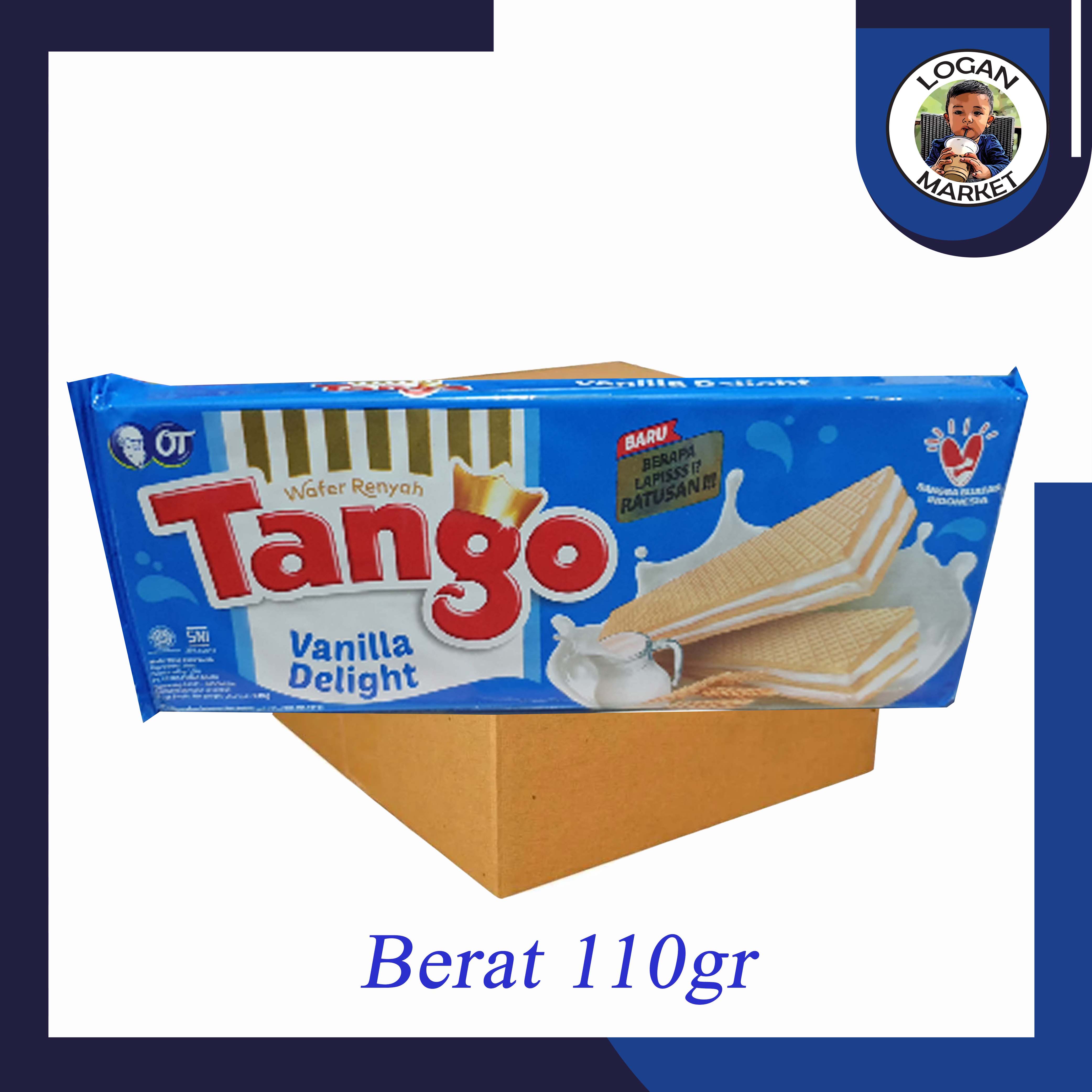 Dus Karton Tango Long Wafer Vanilla Vanila 110gr 110gram 110 gram Isi ...