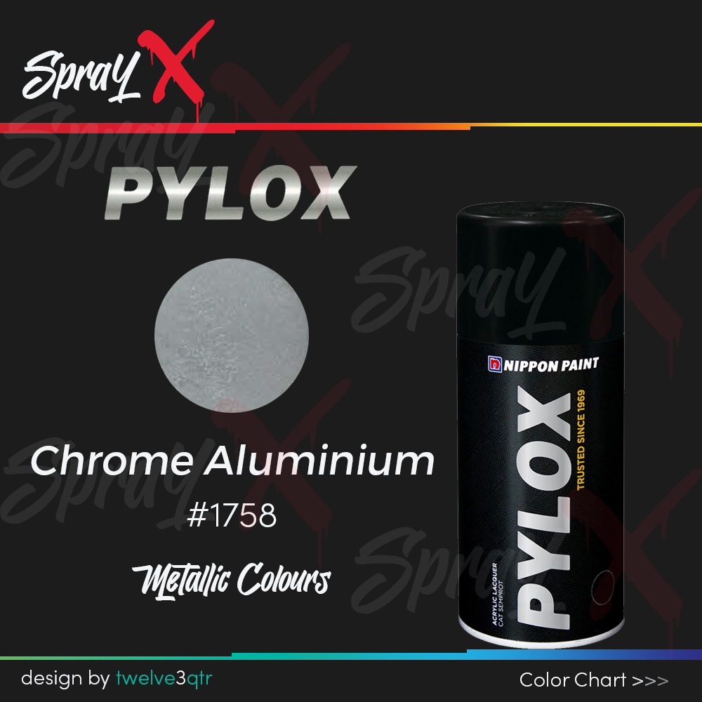 PYLOX METALLIC CHROME ALUMINIUM 1758 300ML / KROM SILVER | Lazada Indonesia