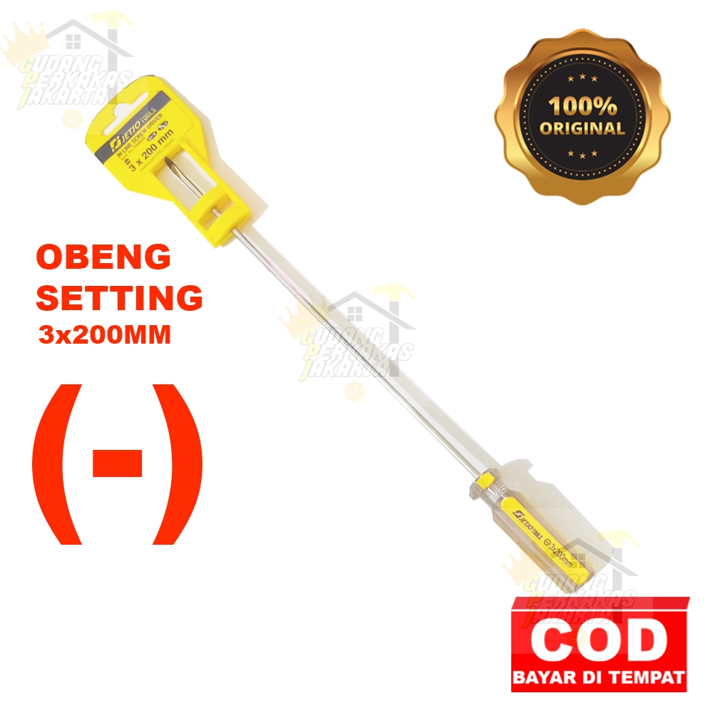 Obeng Setting 3 x 200mm JETJO TOOLS In Line Screw Driver (+) (-) LAKONI ...