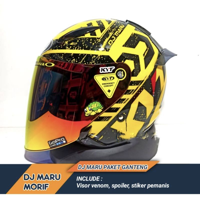 Helm Full Face KYT DJ Maru Original Custom | Helm Murah | Helm Pria ...