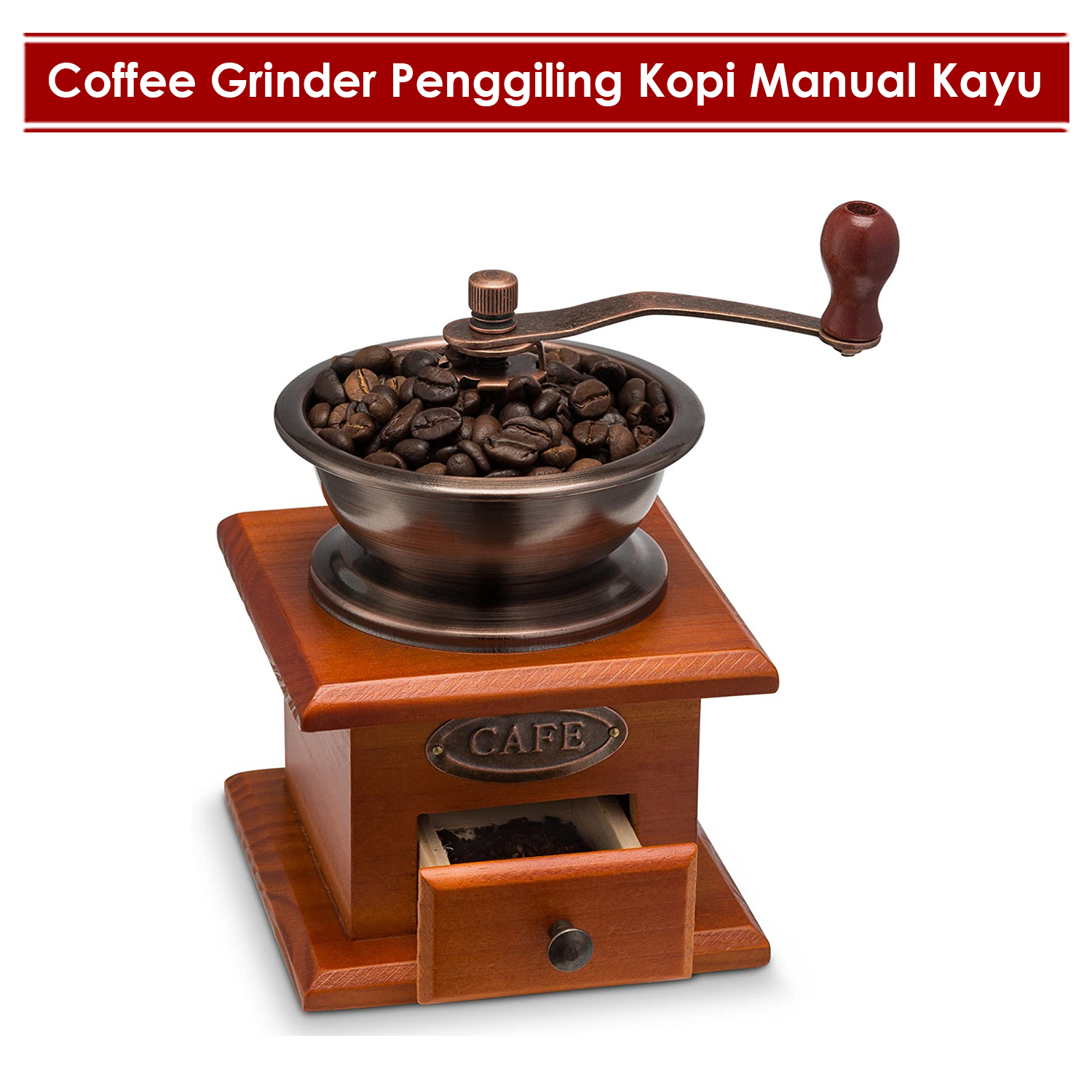 Coffee Grinder Kayu Antik Alat Penggiling Kopi Manual Antik Bahan Kayu ...