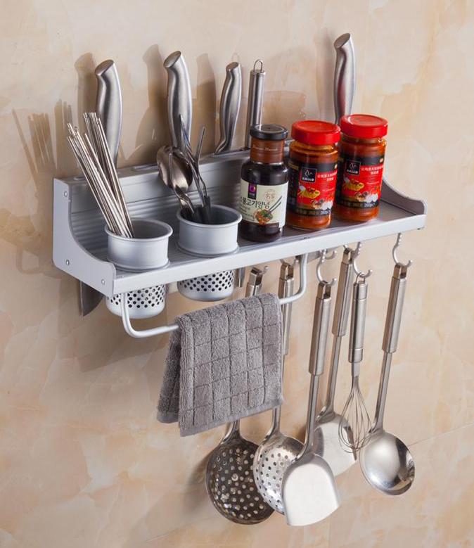 Rak Dinding Dapur Aluminium Wadah Bumbu, Gantungan Sutil , Tempat Pisau ...