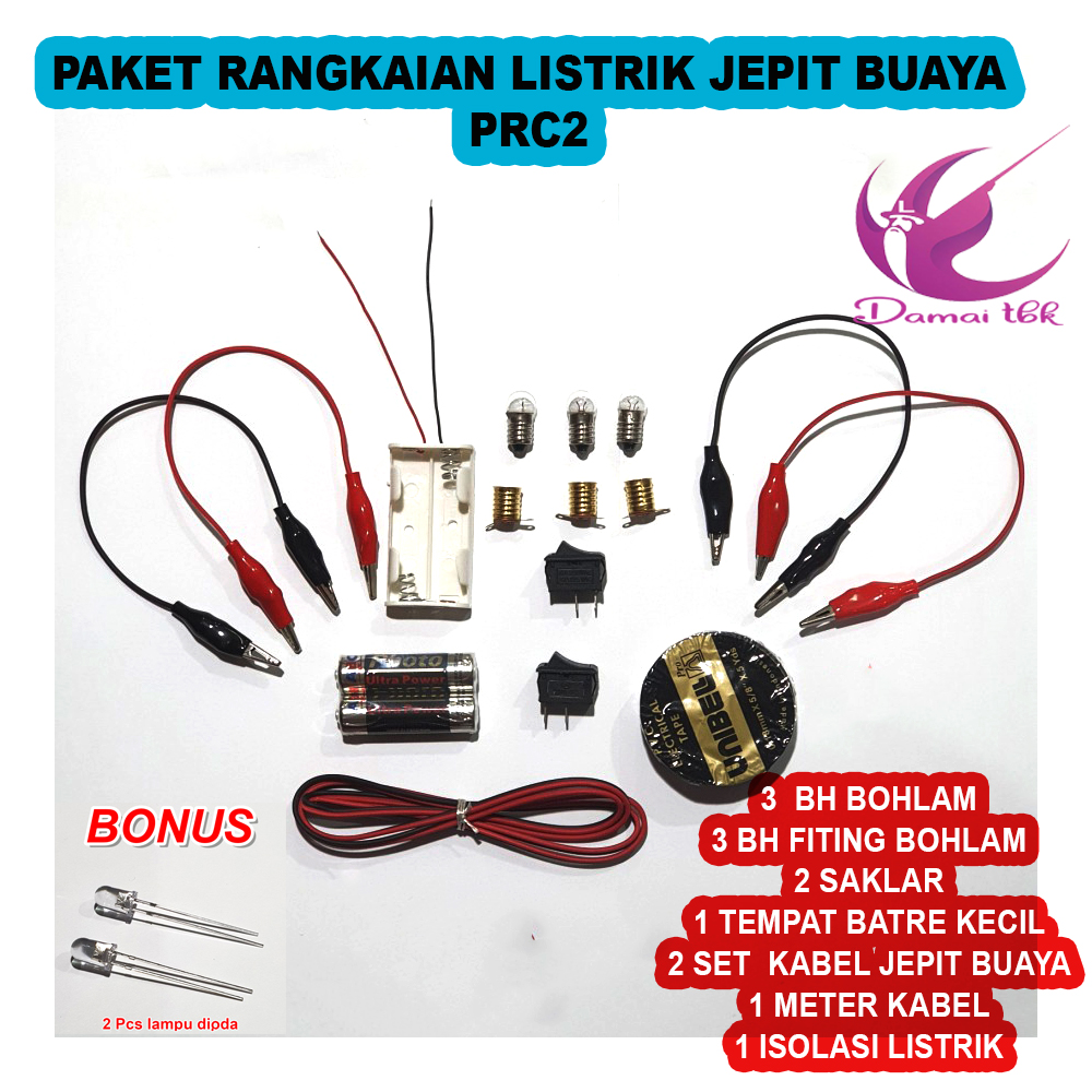 Paket Rangkaian Listrik Lampu Jepit Buaya / Praktek Listrik Kelas 6 SD ...