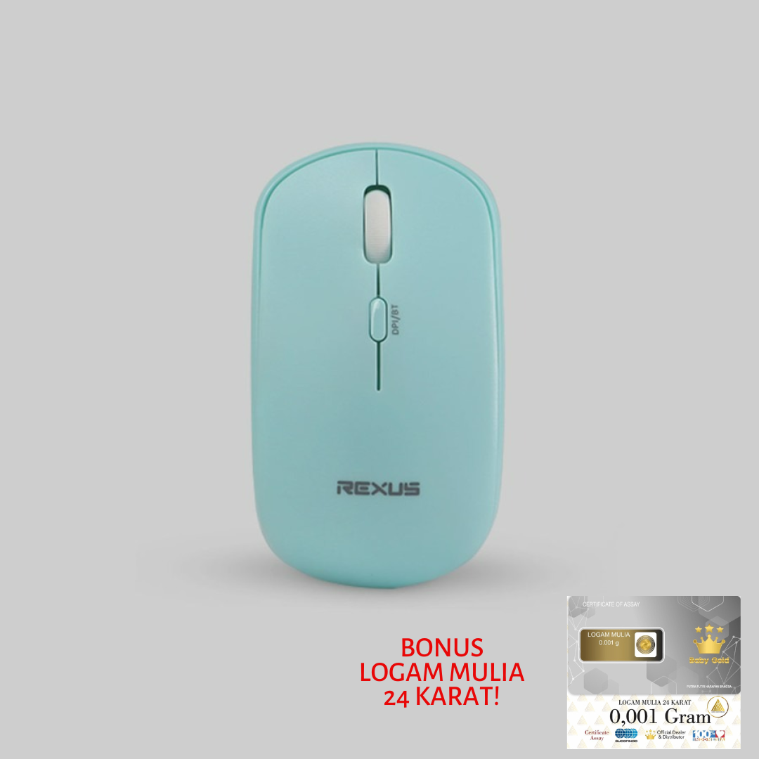 Rexus QB-100 Mouse Dual Mode Wireless dan Bluetooth Office Silent Click ...