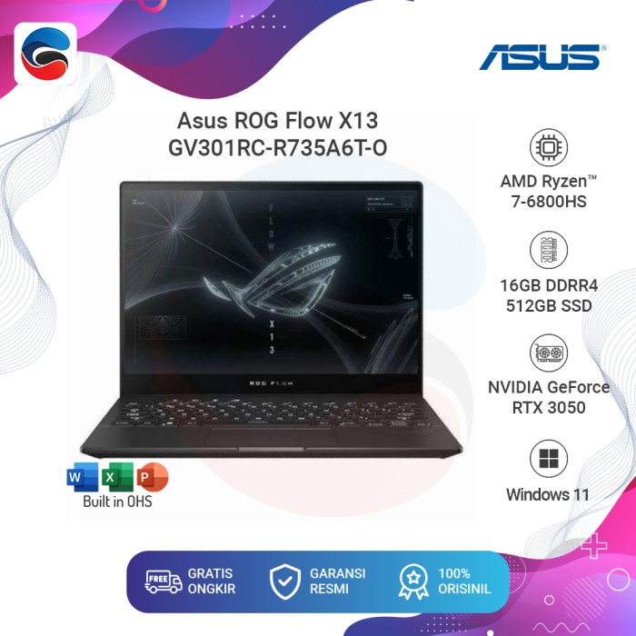 ASUS Laptop ROG Flow X13 GV301RC R735A6T O AMD Ryzen 7 6800HS 16GB ...