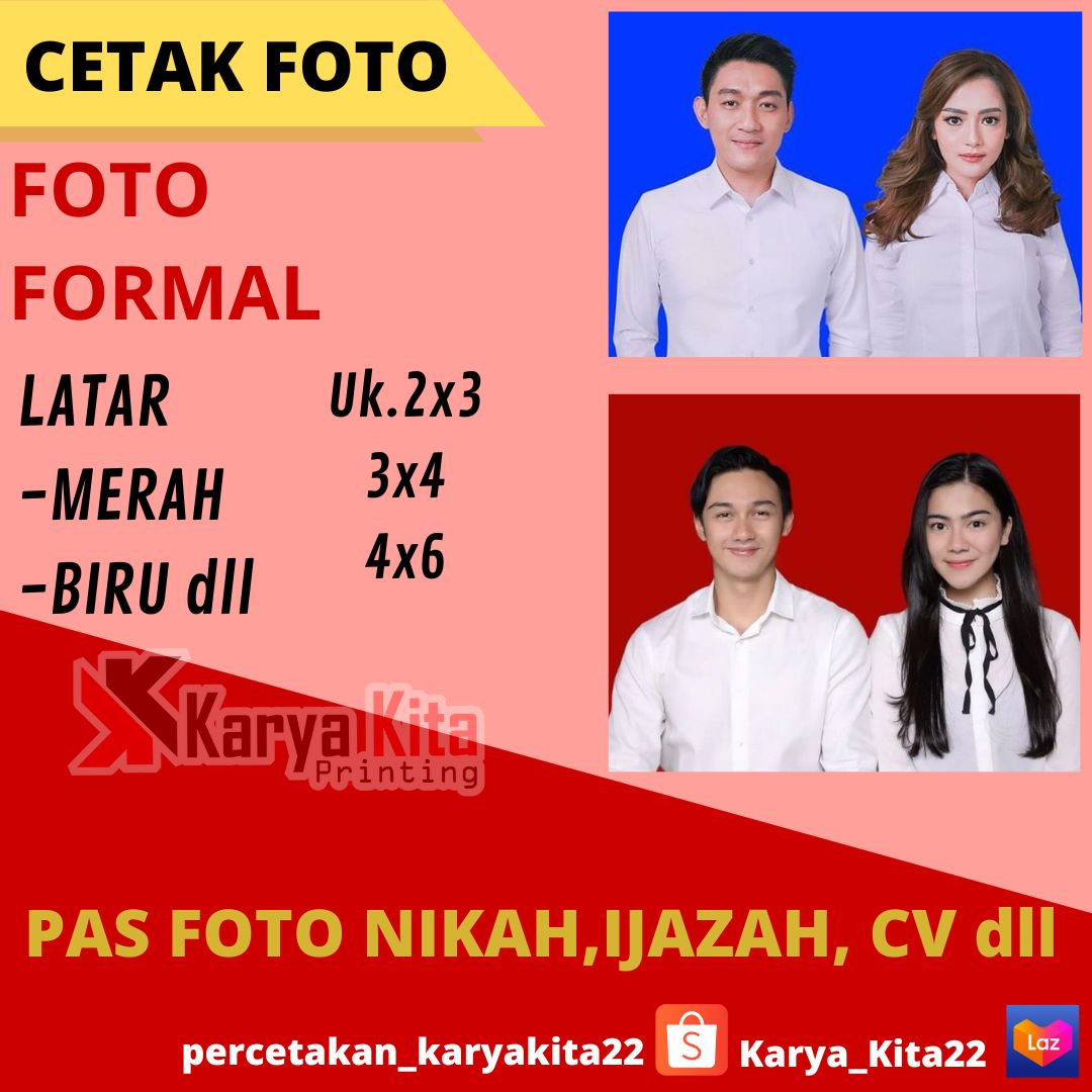 Cetak pas foto ukuran 2x3 3x4 4x6 , Pas foto ijazah, Pas foto CV, Pas ...