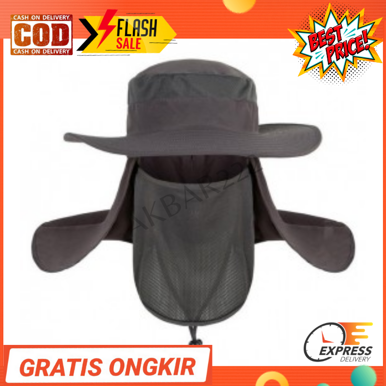 Topi Anti UV Matahari Fishing Hat Round Edge / Topi Gunung / Topi ...