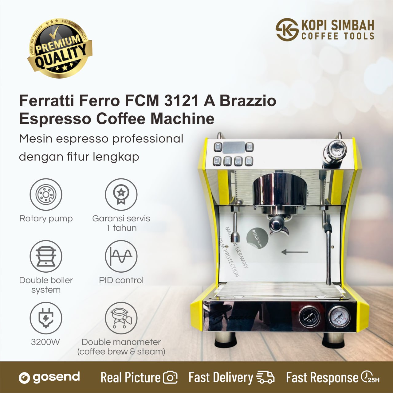 Mesin Kopi Espresso Feratti Ferro FCM-3121A Brazzio Mesin Pembuat Kopi ...