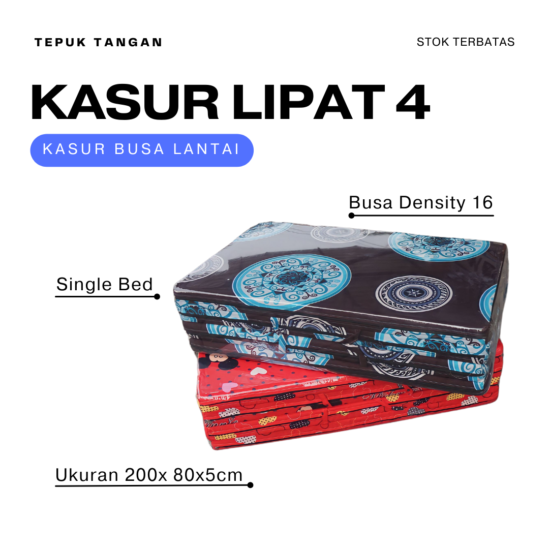 KASUR BUSA LIPAT 4 PATAH Ukuran 200 x 80 x 5 cm | KASUR BUSA ANTI ...