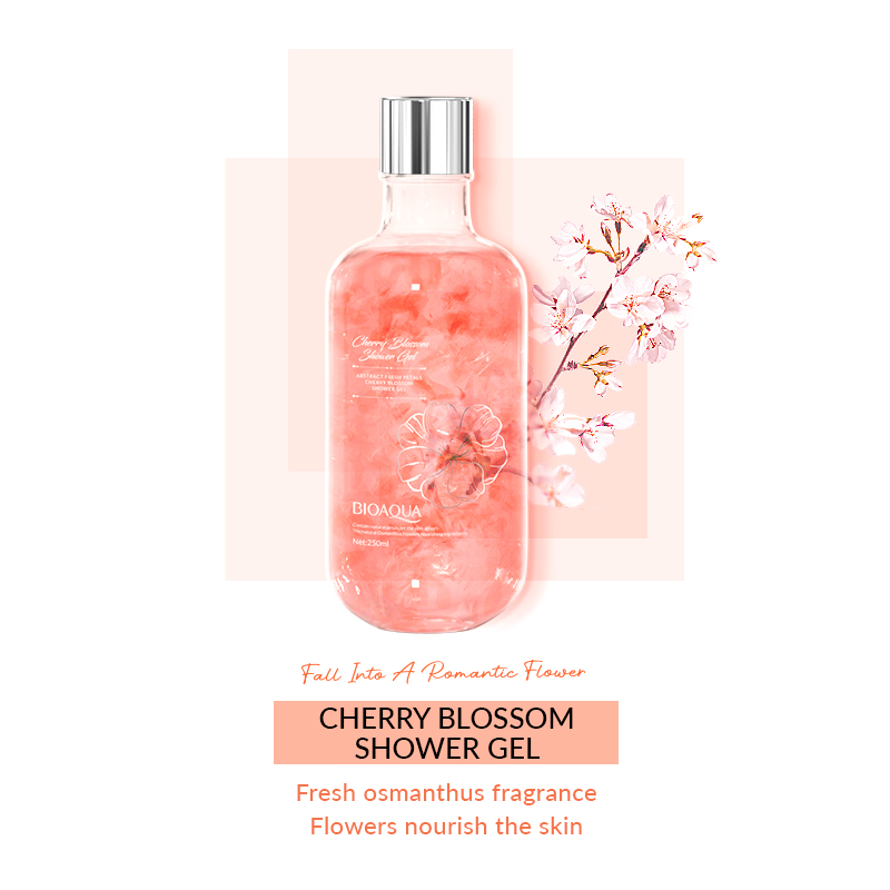 【BPOM】BIOAQUA Shower Gel Abstract Fresh Petals Jasmine Flowers/Osmanthus/Cherry Blossom Shower ...