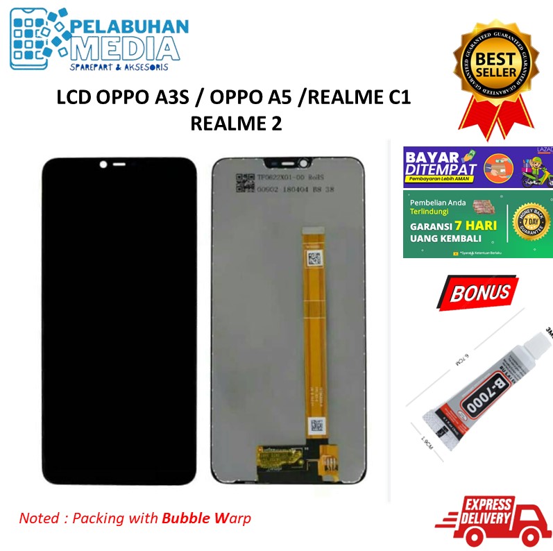 LCD REALME 2 / REALME C1 / OPPO A3S / OPPO A5FULLSET + TOUCHSCREEN BLACK | Lazada Indonesia