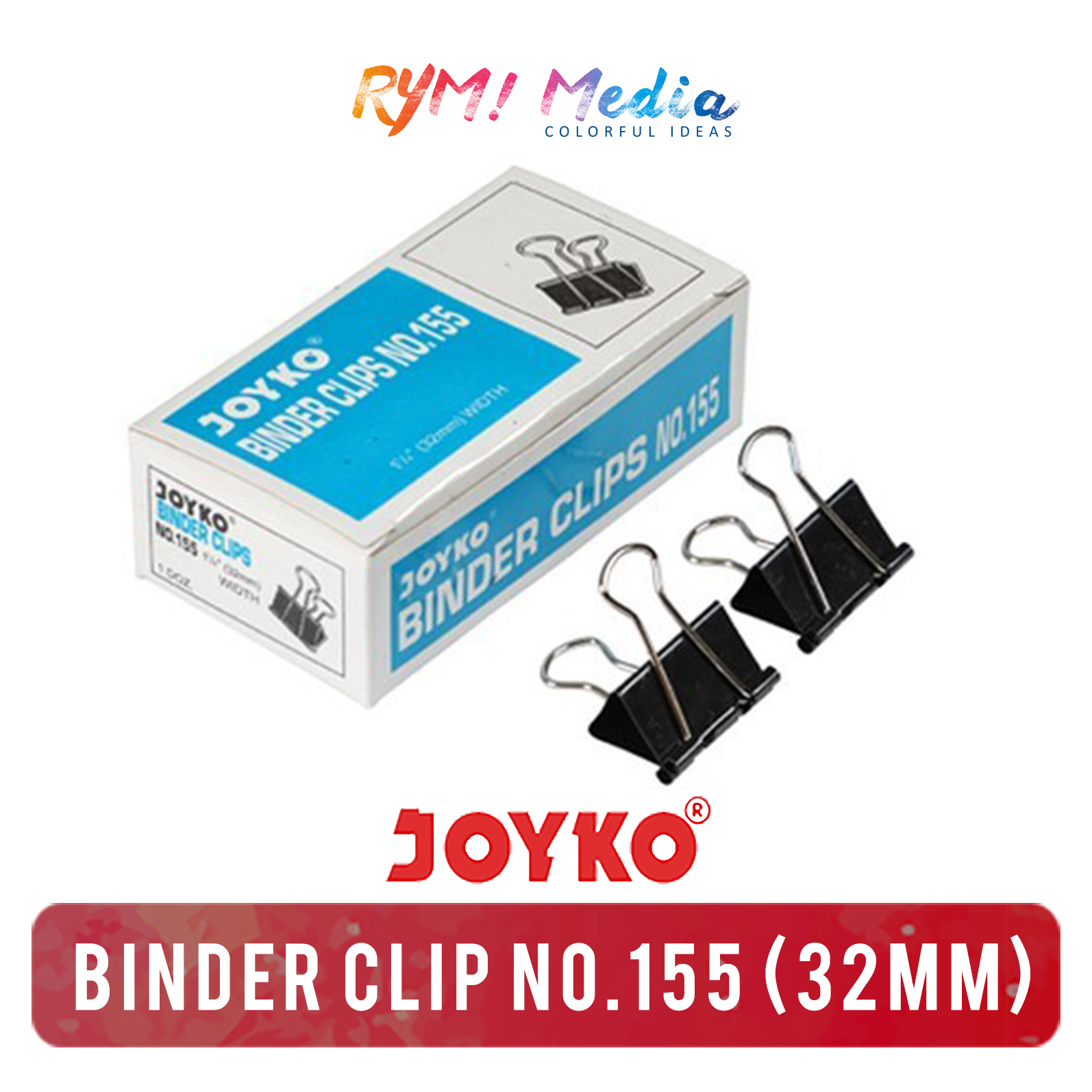 JOYKO Binder Clip No 155 isi 12 pcs - Klip Penjepit Kertas File 1 Box ...