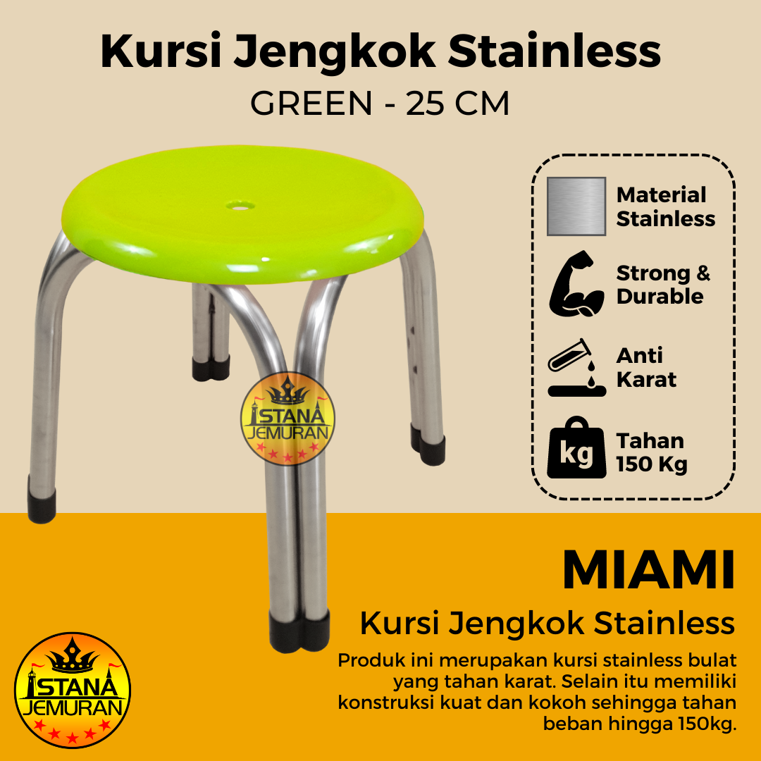 Kursi Dingklik Stainless Steel / Kursi Jengkok Stenlis Kuat / Bangku ...