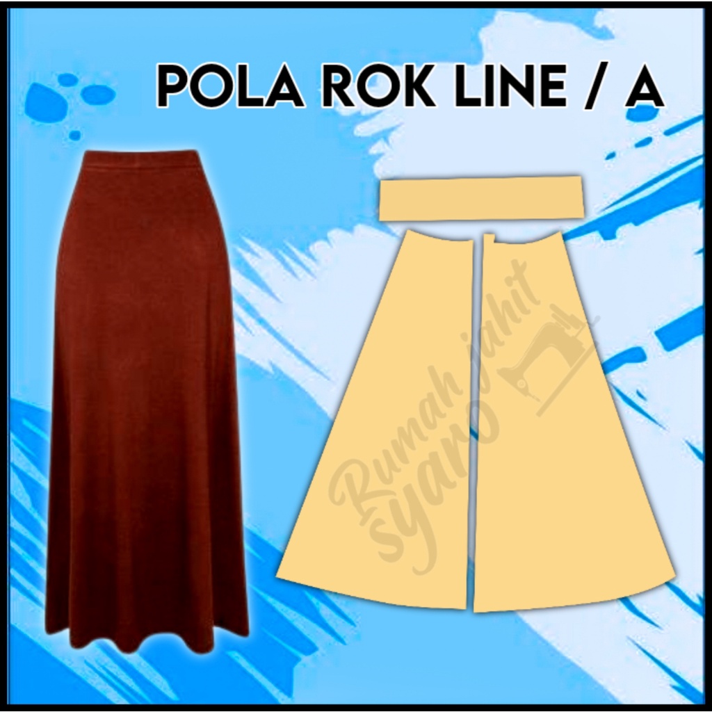 Pola Instan Jiplak Rok Baju Dress A Line Duyung Setengah lingkaran Span ...