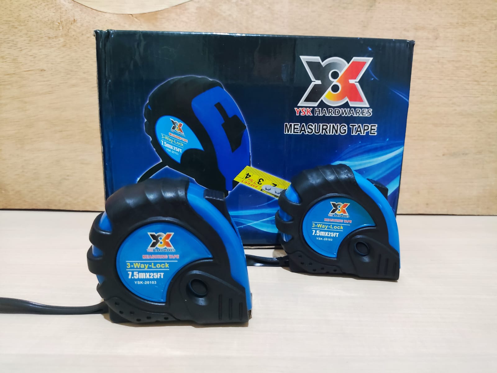 YSK Meteran 7,5Mx25FT Measuring Tape 3 WAY LOCK Meteran Rol 7,5 METER ...