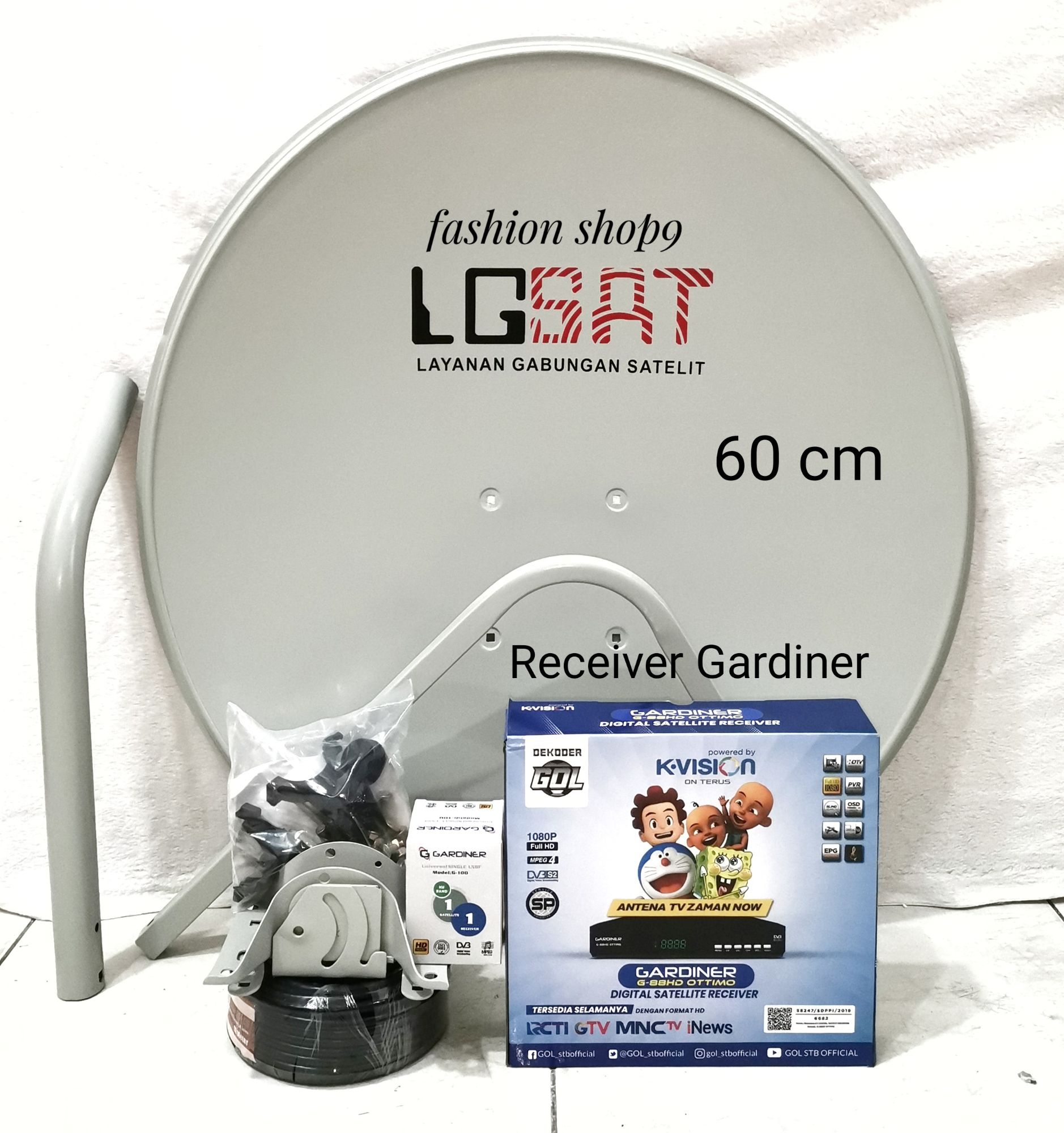 Parabola Mini Lgsat Full Set 60 Cm Abu Paket Receiver Gardiner Gol ...