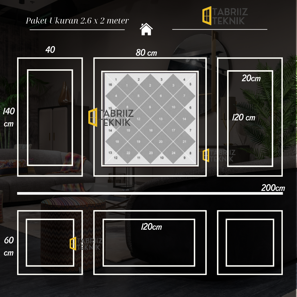 PAKET WALL MOULDING LIST PROFIL KAYU DAN KACA CERMIN UKURAN DINDING ...