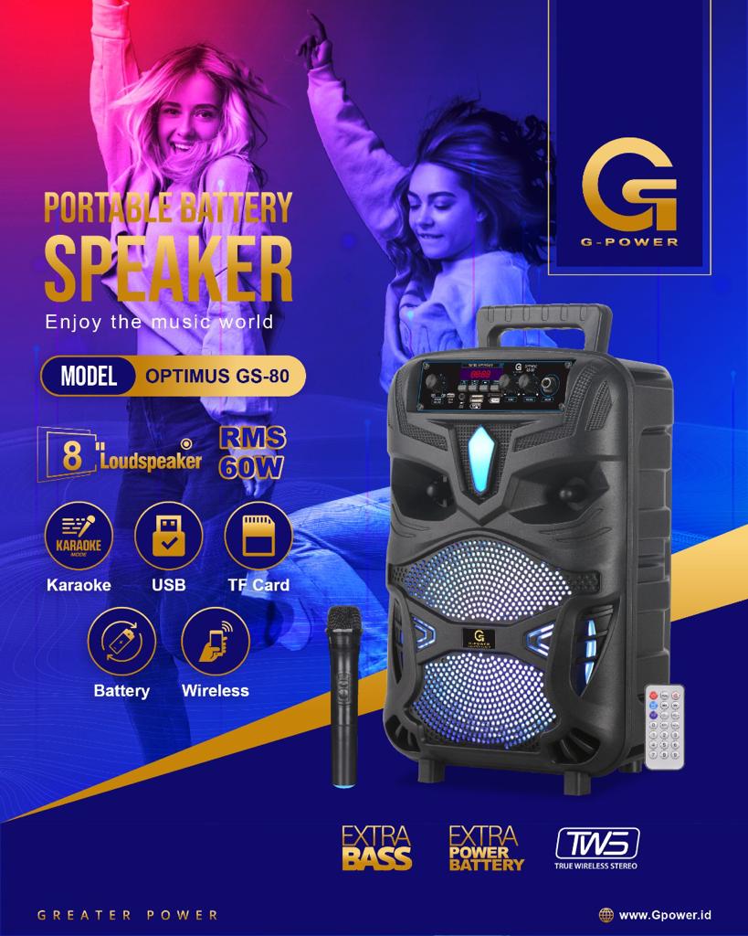 G-POWER SPEAKER GS-80 OPTIMUS FREE MIC WIRELLES MULTIMEDIA SPEAKER/SPEAKER BLUETOOTH | Lazada ...