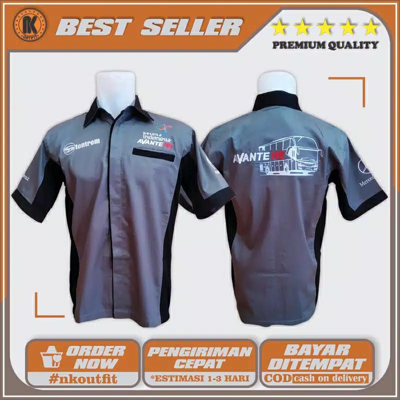 Kemeja BusAvante H9 Silver Baju Bus Pariwisata Kemeja Bis | Lazada ...