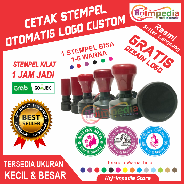 Cetak Stampel Otomatis Logo Custom | Cetak Stempel Ukuran Bulat ...