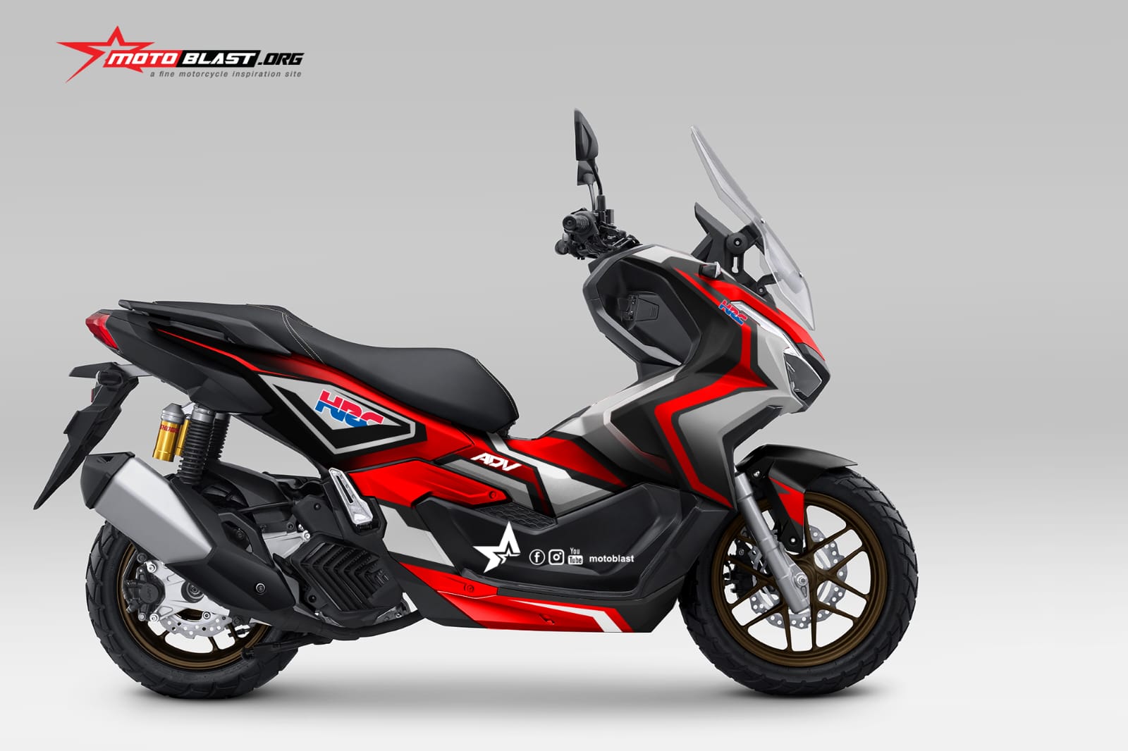 Decal Stiker Honda ADV 160 HRC Red Sporty Full Body Motoblast | Lazada ...